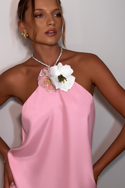 TIFFANY MINI DRESS - PINK SILK – Sisters The Label
