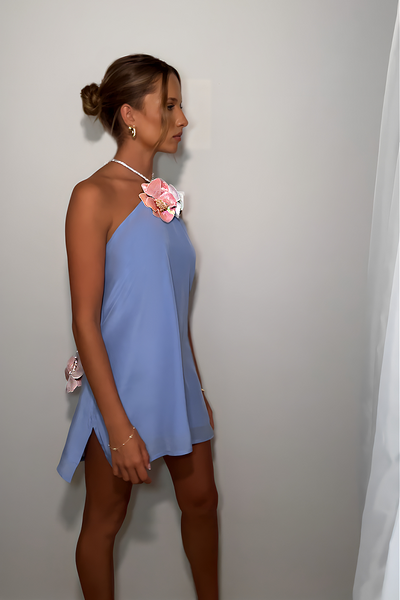 TIFFANY MINI DRESS - VIENNA SKY SILK – Sisters The Label
